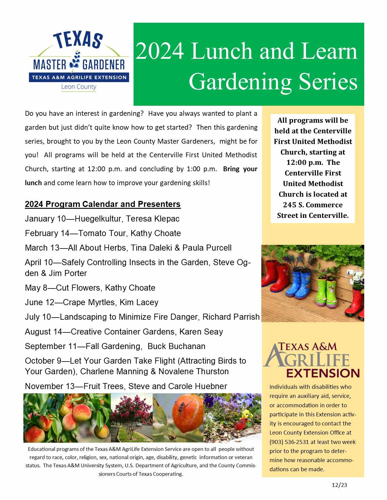 Leon County – Creative Container Gardens - Texas Master Gardener Program