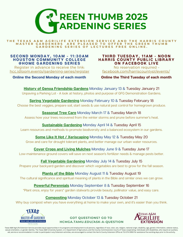 Green Thumb Series - Harris County Master Gardeners
