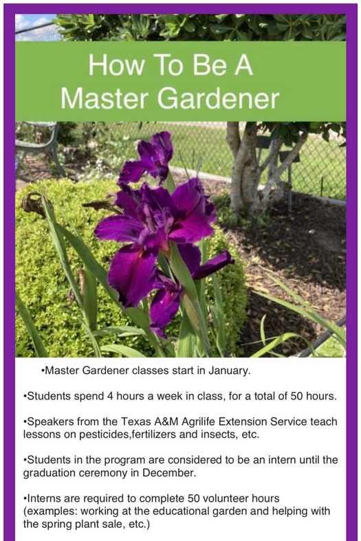 2026 VCMGA MG Training Class - Victoria County Master Gardener Association